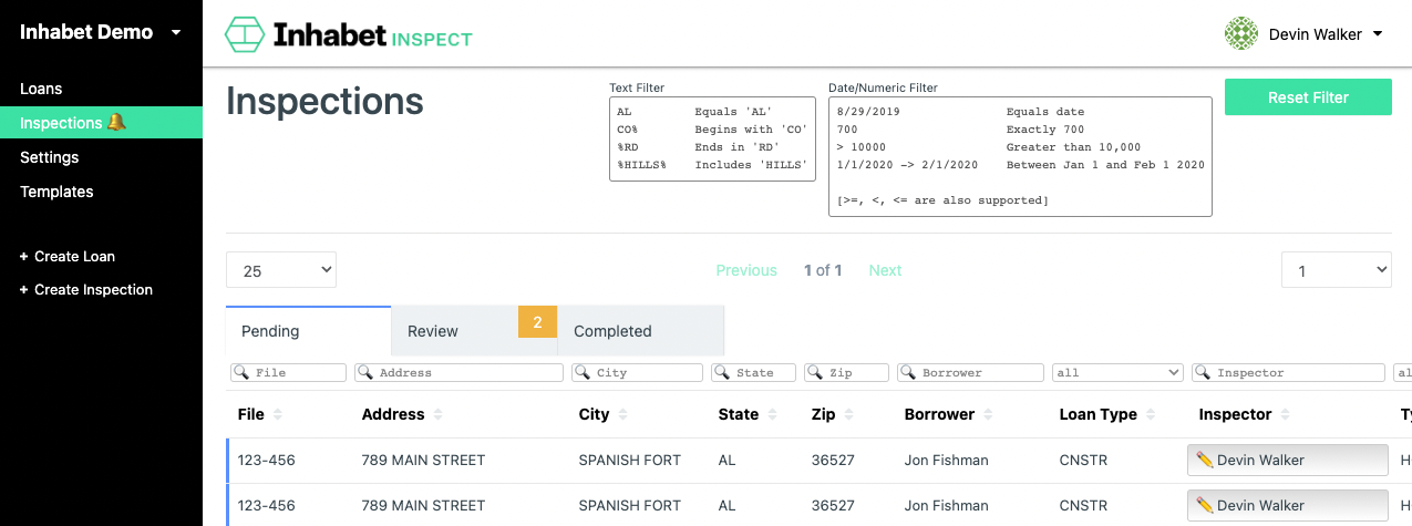 Editing Inspector Accounts – EVP